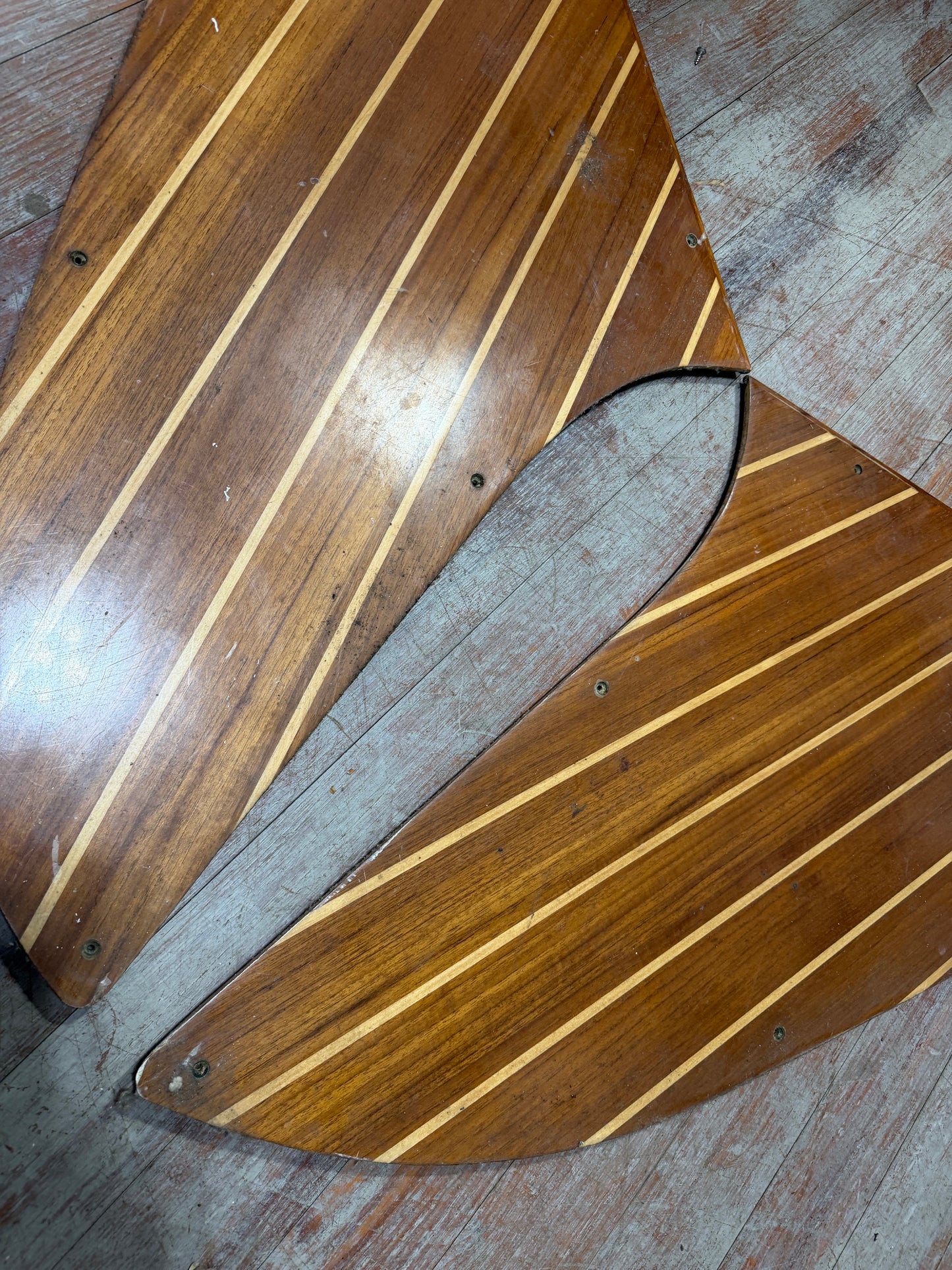 PAIR AFT. STEP PORT&STARBOARD SIDE Teak & Holly Wood- Catalina Morgan ...