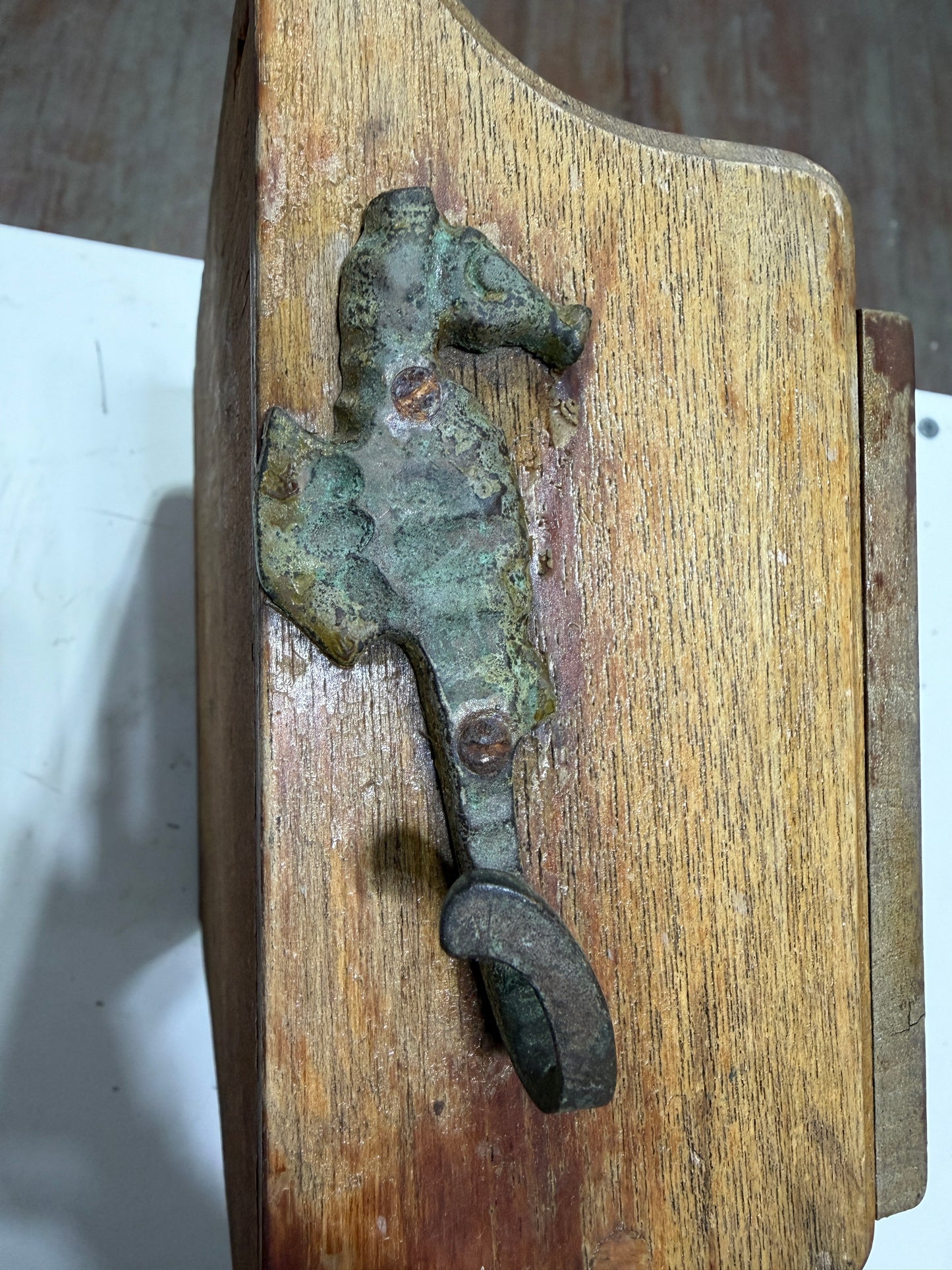 Teak Holder With Seahorse Hook – Sailboat Parts