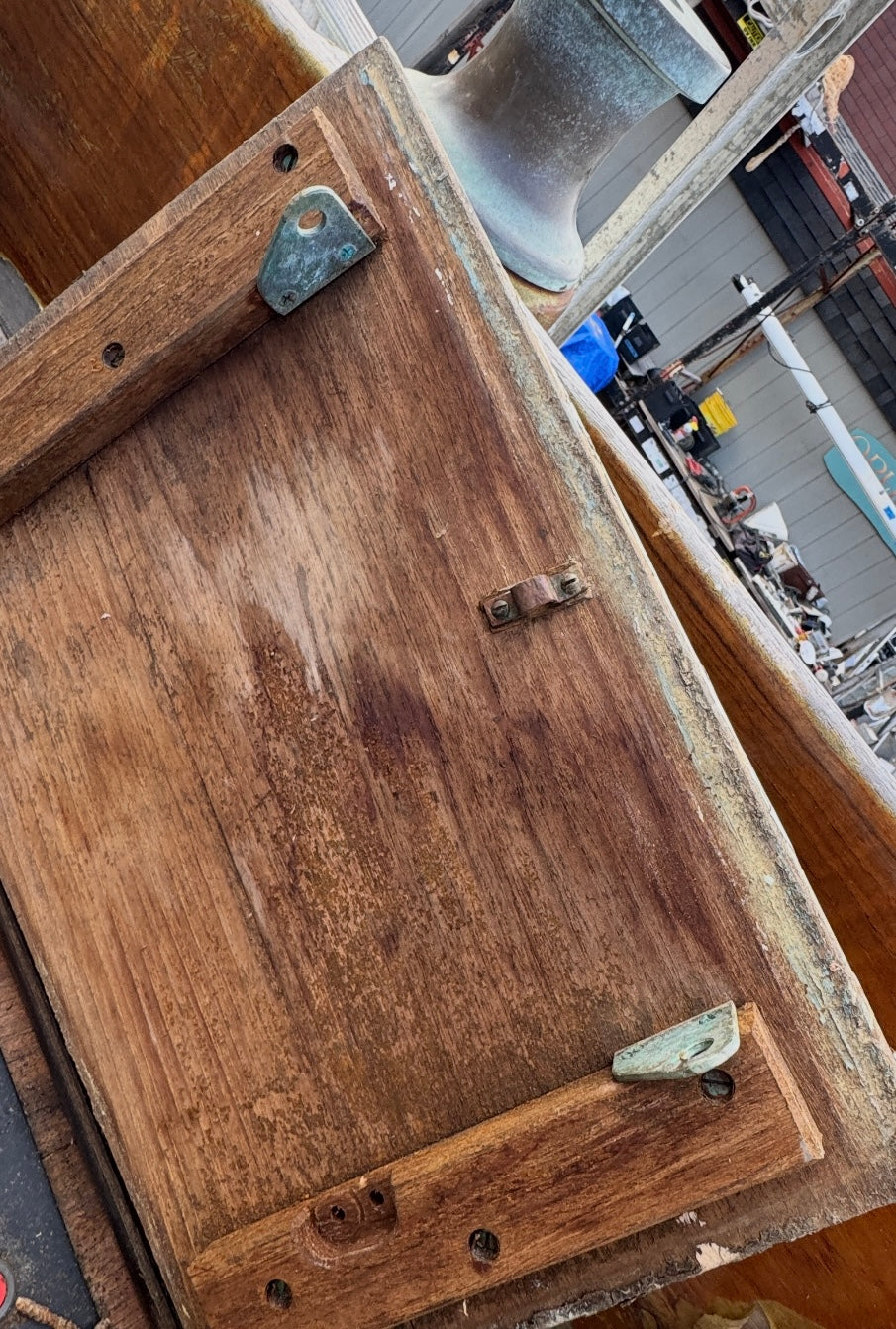 Vintage Bronze Lazarette Sliding Bar Locking System Starboard and Port ...